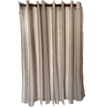 Set 2 perdele, inele, alb/gri, poliester reciclat 280 x 225 cm - eMAG.ro