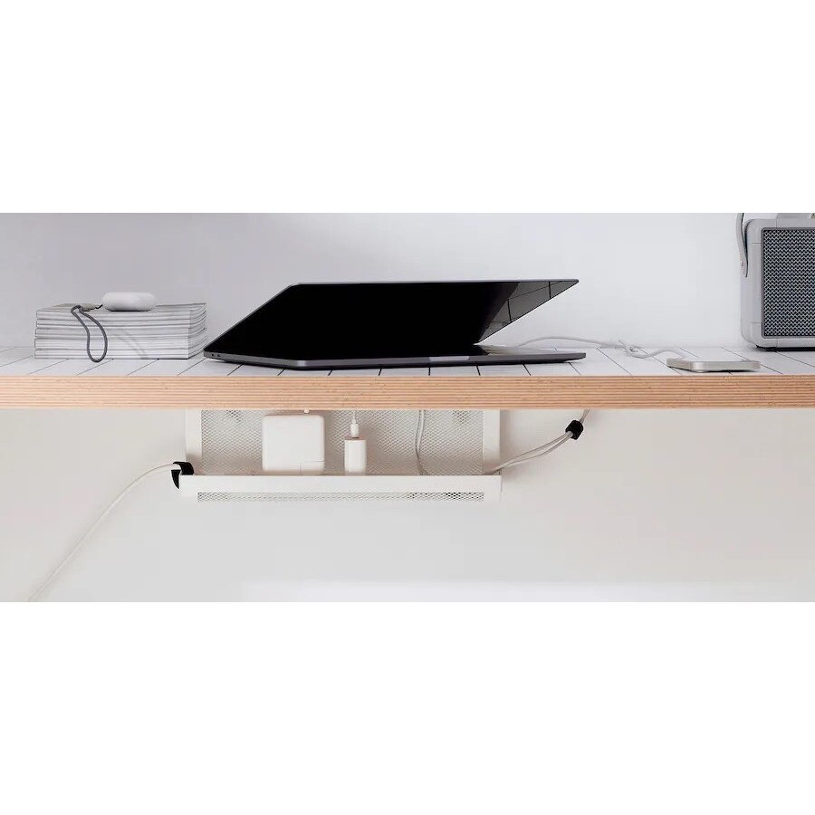 Suport organizator cabluri, multi-functional, alb, 38 cm, tava de ...