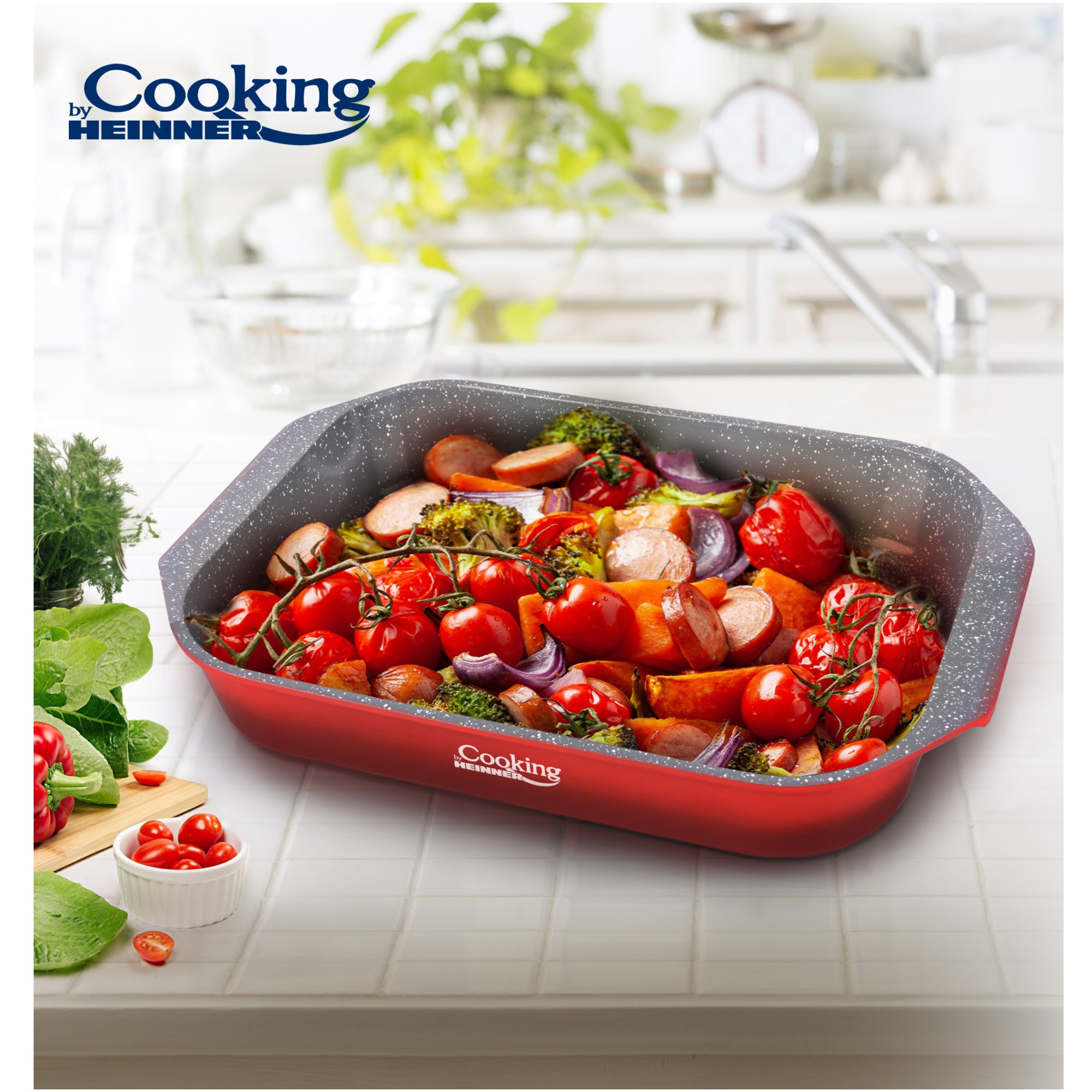 Tava Cooking by Heinner Red Line, aluminiu turnat, acoperire ceramica ...