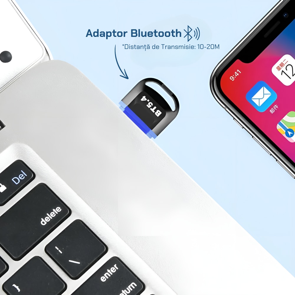 Adaptor Bluetooth Dongle V5.4 USB KRASSUS- Transmitator si Receptor ...