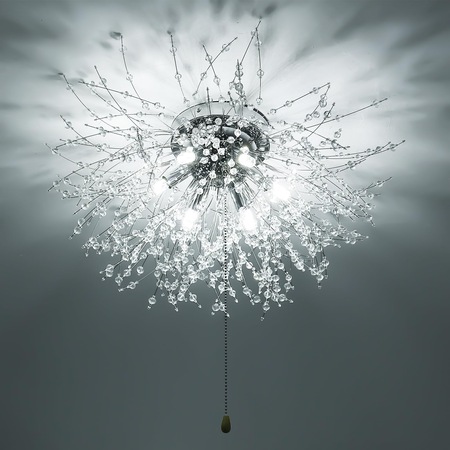 Lampa De Tavan Crystal Dandelion, Goeco, 60*28 cm, 6 Capete, Cap De ...