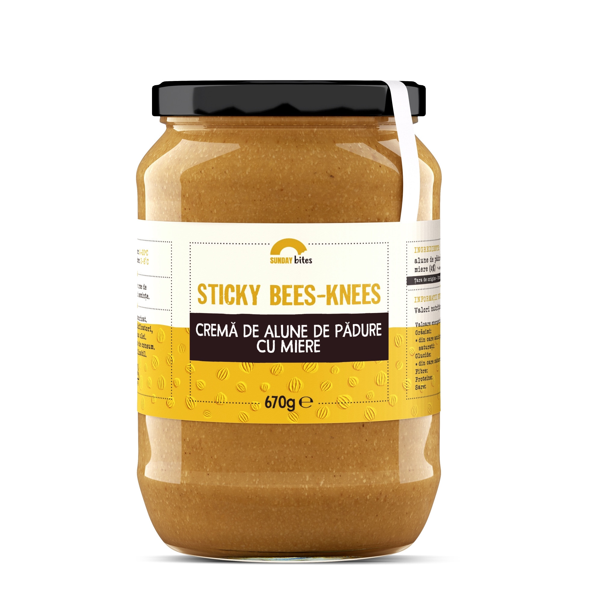Crema tartinabila de alune de padure si miere, Sticky bees-knees, 670g ...