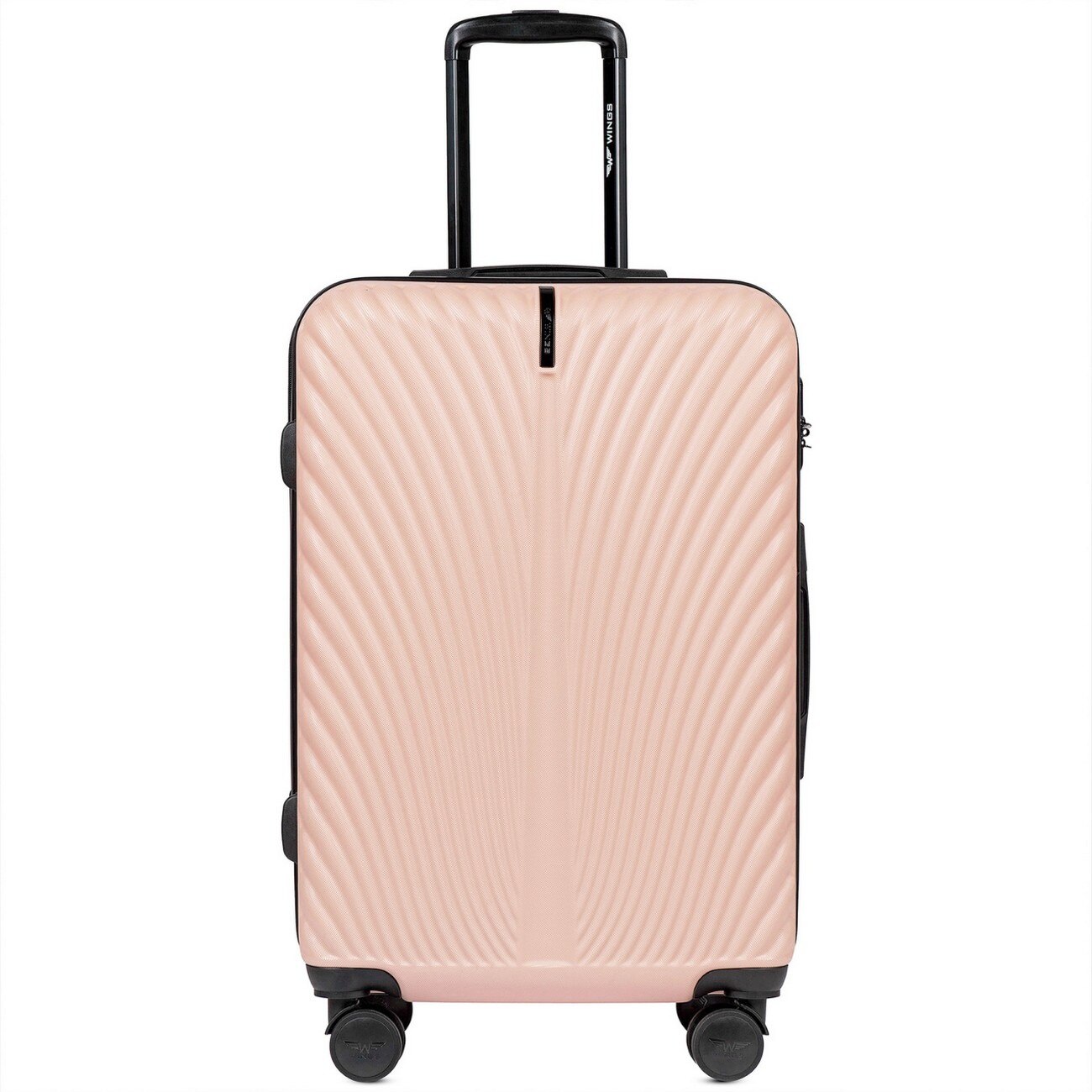 Set trolere 4 piese Wings Swan, ABS, 4 roti, cifru, roz deschis - eMAG.ro