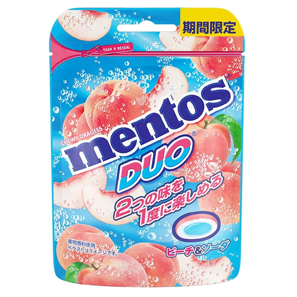 Mentos 2-in-1 Peach Soda Flavour JAP 45g - eMAG.ro