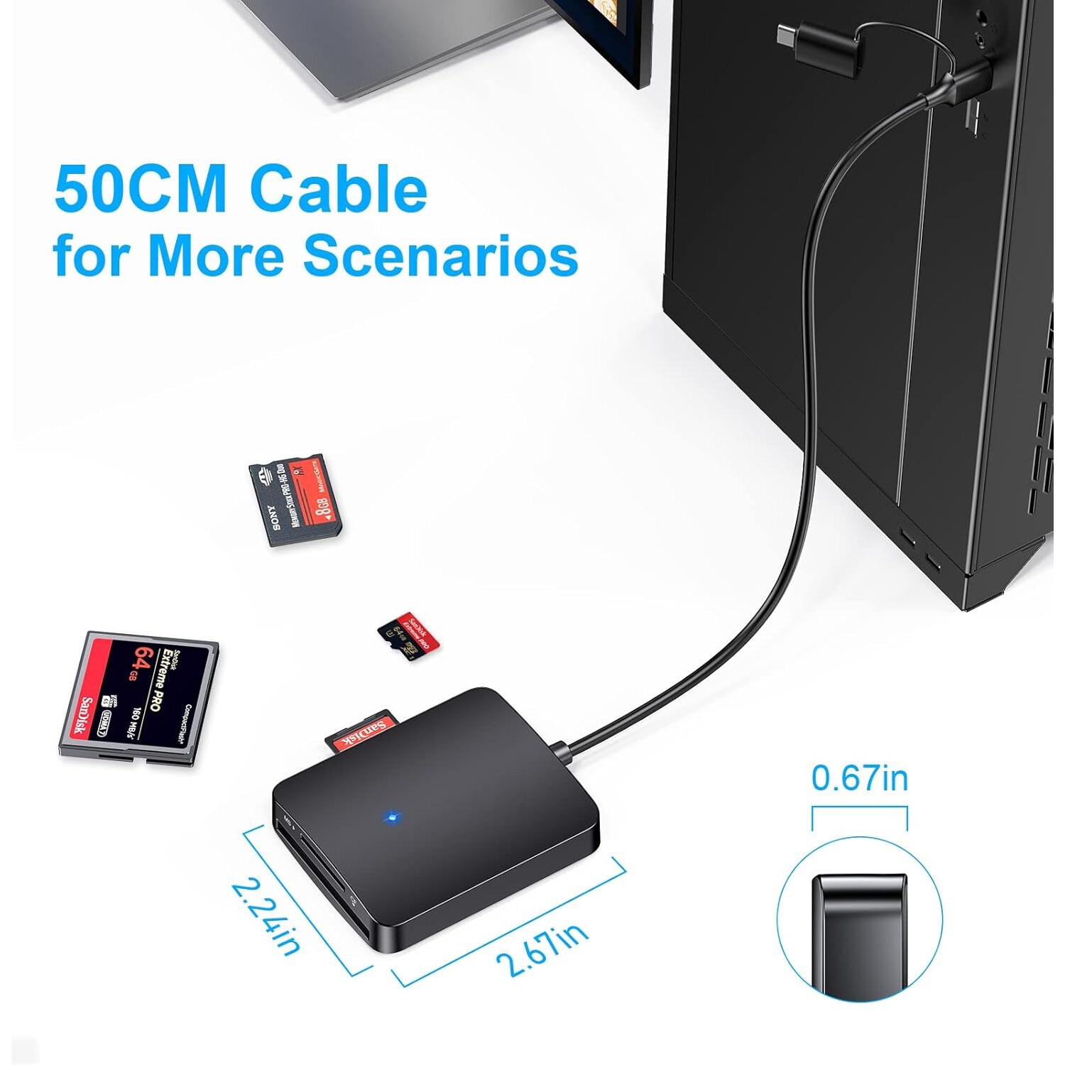 Cititor De Card Cu Adaptor 4 In 1, Excitat, Compatibil Cu Apple/Samsung ...