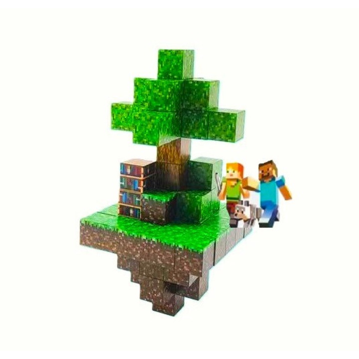 Set de constructii magnetic, Lumea virtuala MINECRAFT, New model, 64 ...