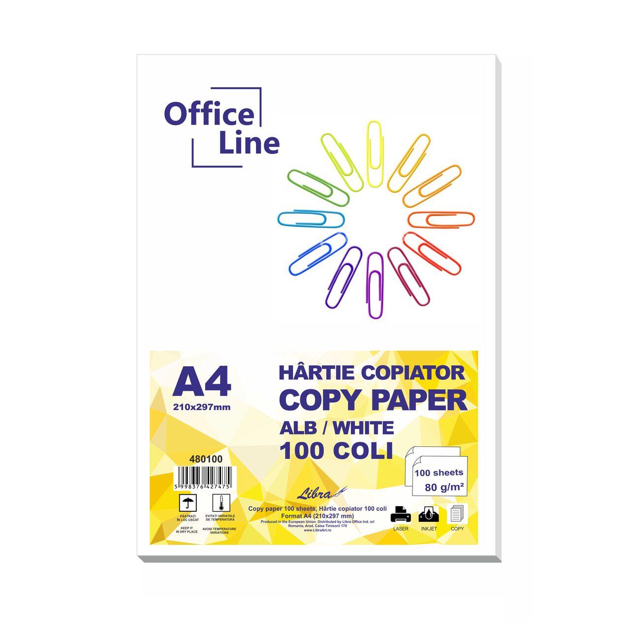 Hartie copiator A4 top 100 coli 80gr Office Line - eMAG.ro