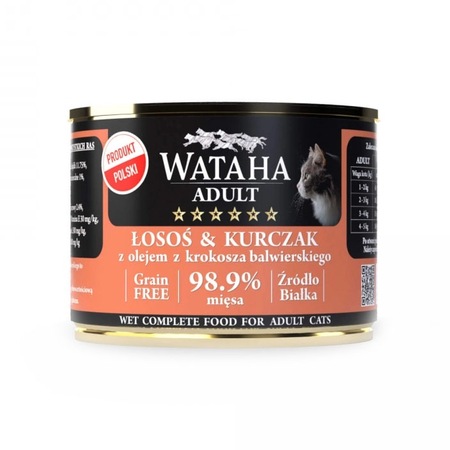 Conserva Wataha HUNT Pentru Pisica Adult, 98.9% Carne, Cu Somon Si Pui ...