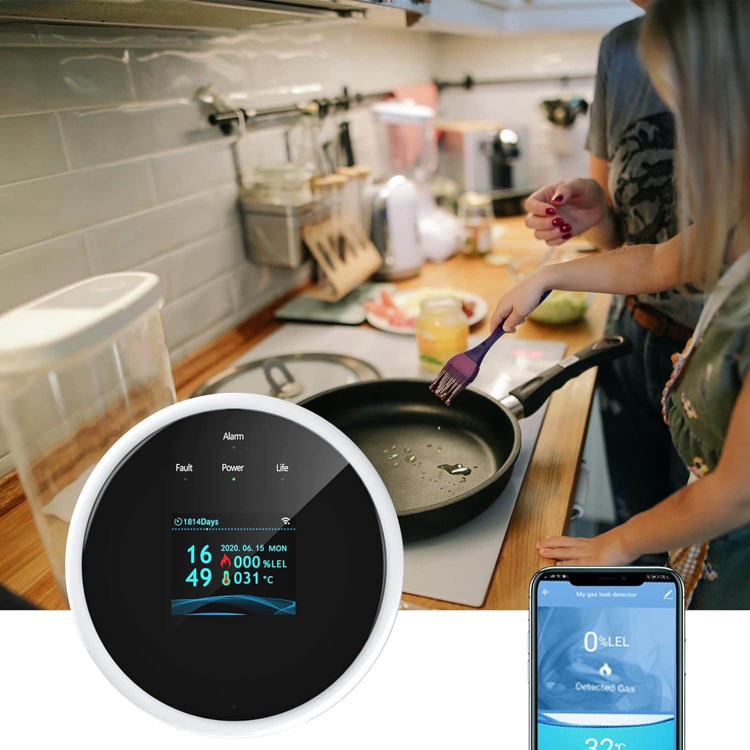 Detector de Gaz, Pentru detectare scurgere de gaze, WiFi 2.4 GHz ...