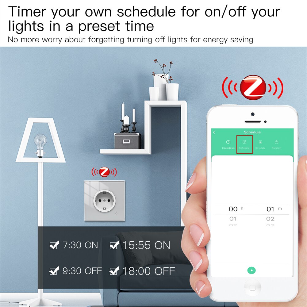 Priza inteligenta Moes ZigBee 3.0 cu panou din sticla - Monitorizare ...