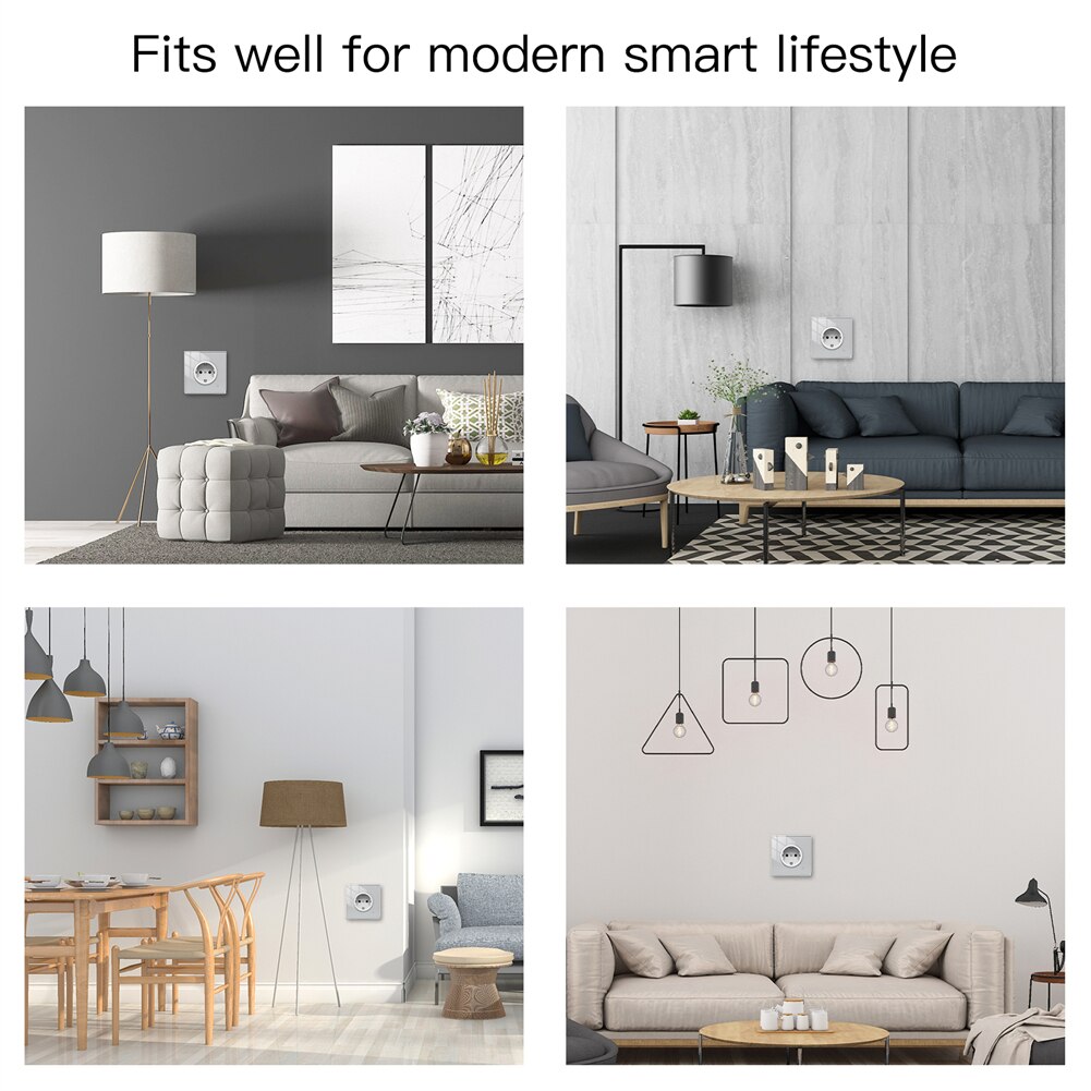 Priza inteligenta Moes ZigBee 3.0 cu panou din sticla - Monitorizare ...