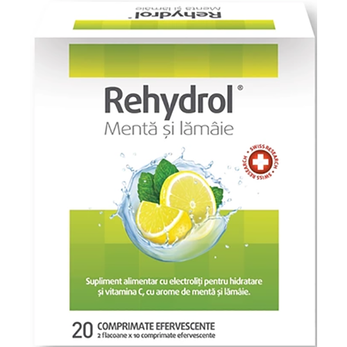 Supliment alimentar Rehydrol Menta si Lamaie, MBA Pharma 10 cpr ...