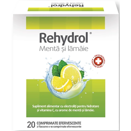 Supliment alimentar Rehydrol Menta si Lamaie, MBA Pharma 10 cpr ...