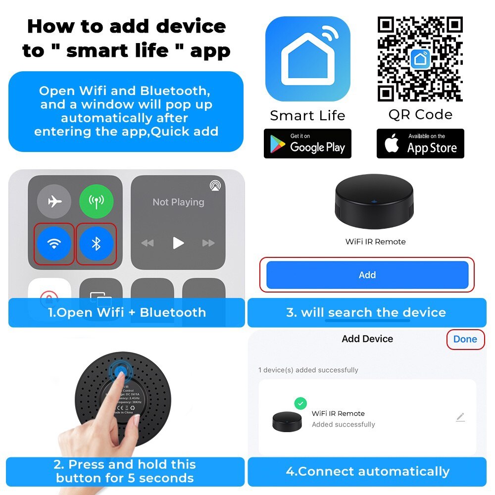 Telecomanda universala IR WiFi inteligenta, casa inteligenta, control ...