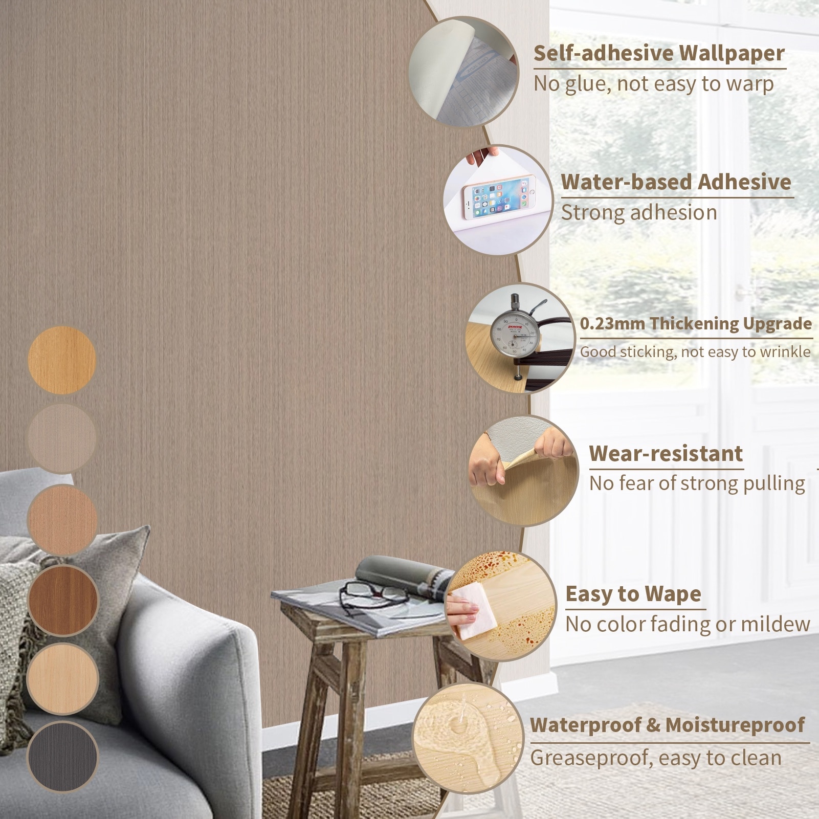 Folie de mobila autoadeziva SAYOYO, Tip Sticker Autoadeziv, pentru Blat ...