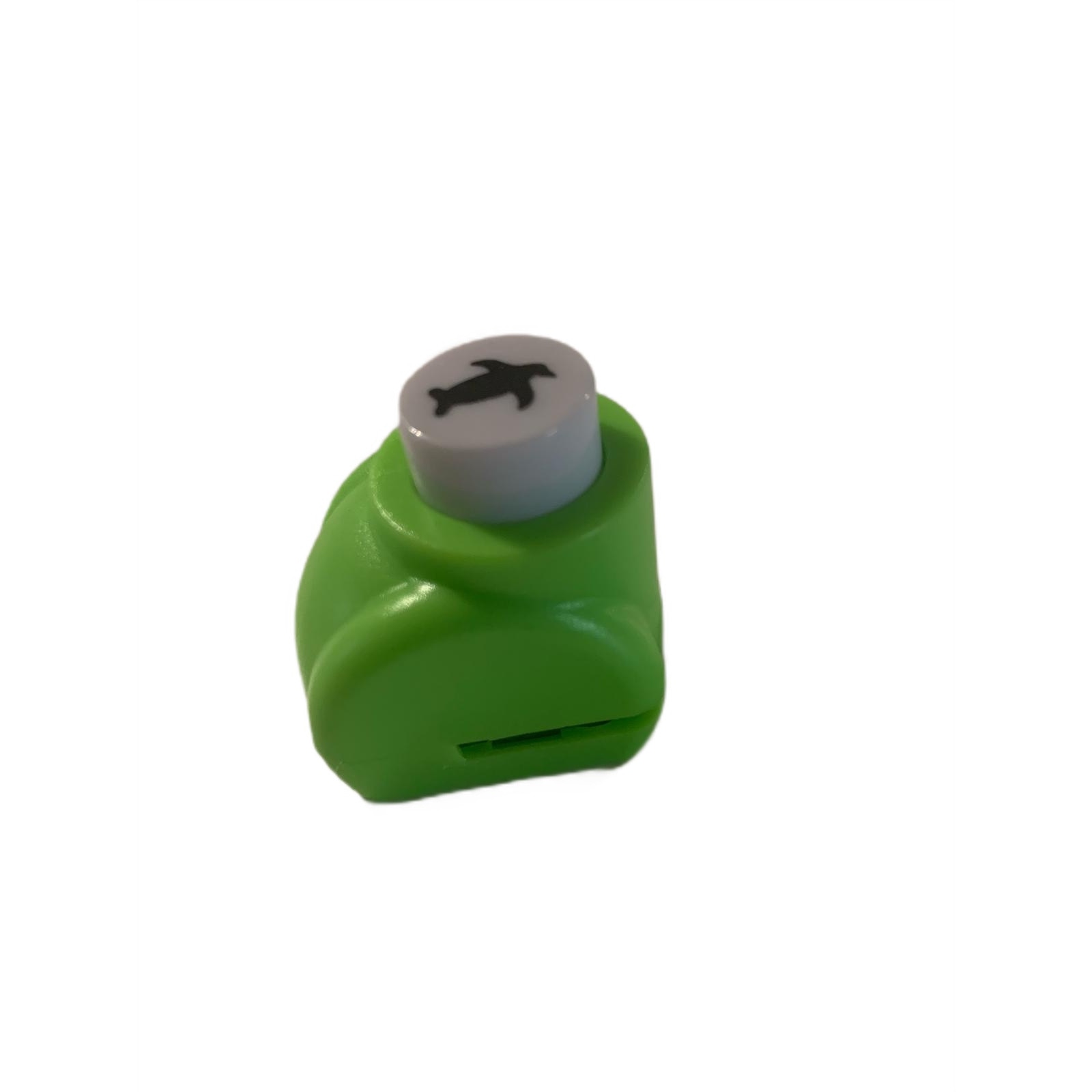 Mini perforator de hartie, culoarea verde, cu forme- pinguin - eMAG.ro