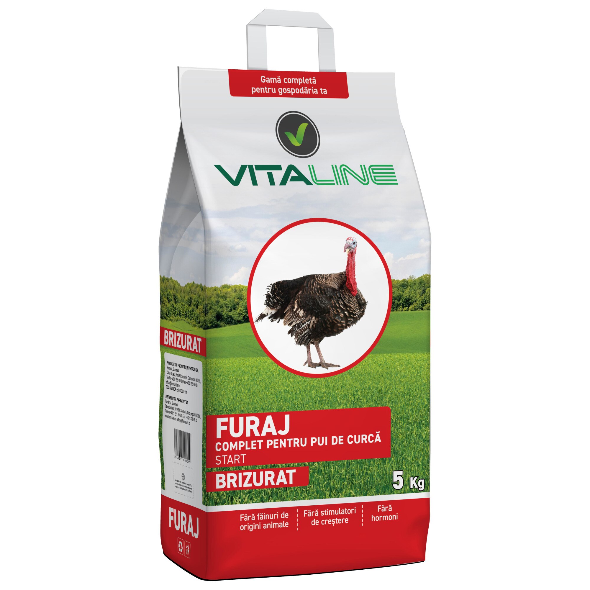 Furaj Pui Curca Start Brizurat, Vitaline Premium, 5Kg - eMAG.ro