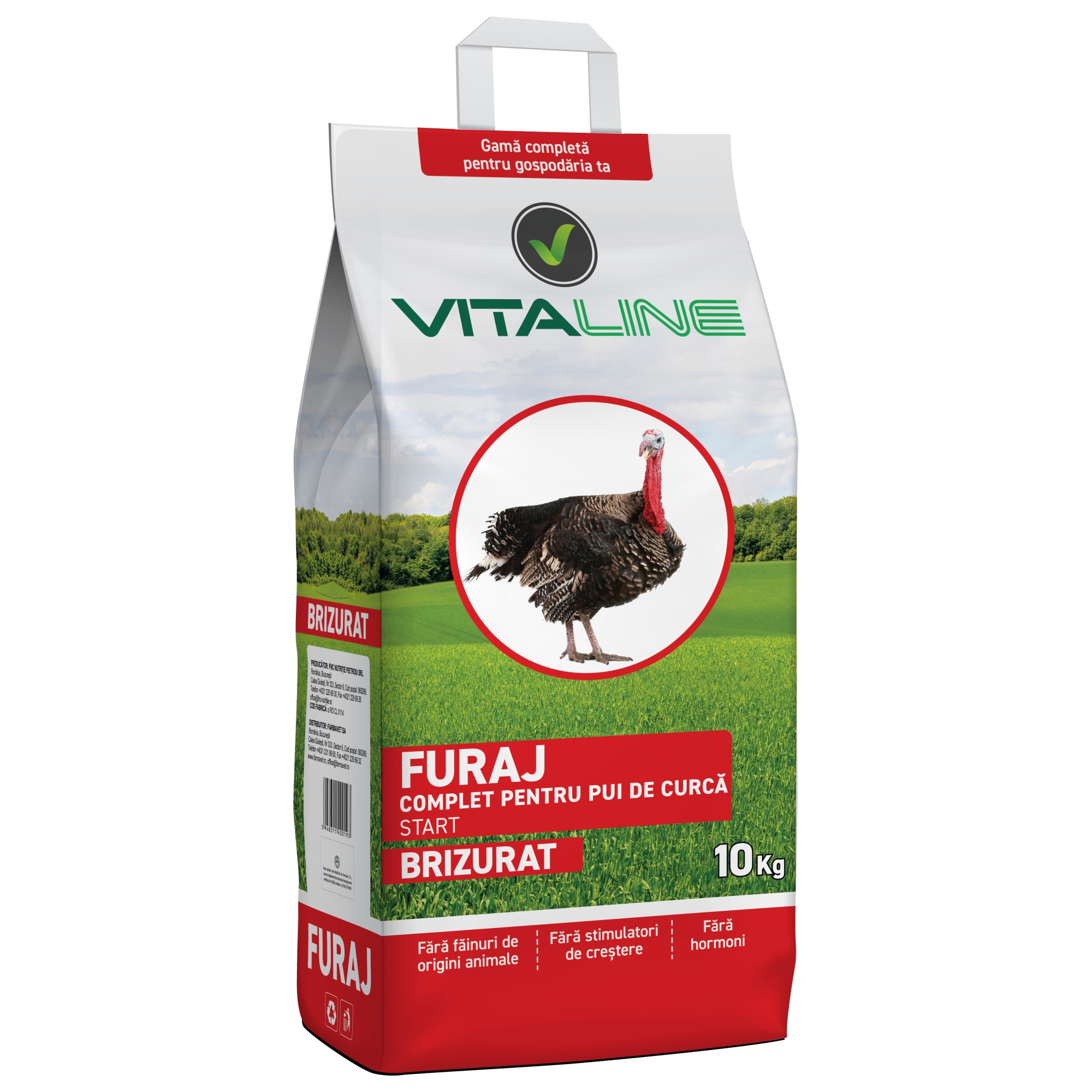 Furaj Pui Curca Start Brizurat, Vitaline Premium, 10Kg - eMAG.ro