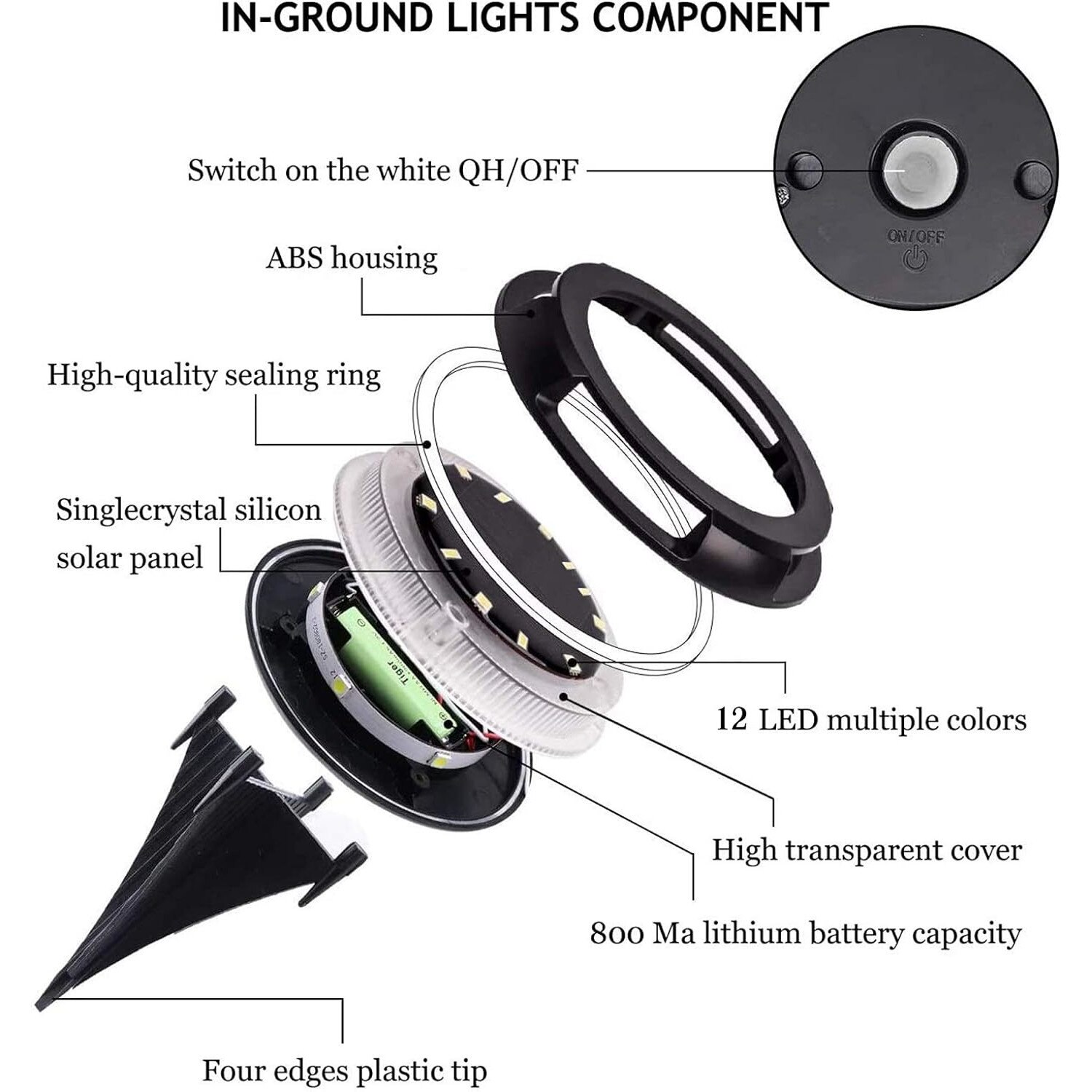 Set de 4 lampi solare pentru gradina, gazon, pardoseala, alee sau ...