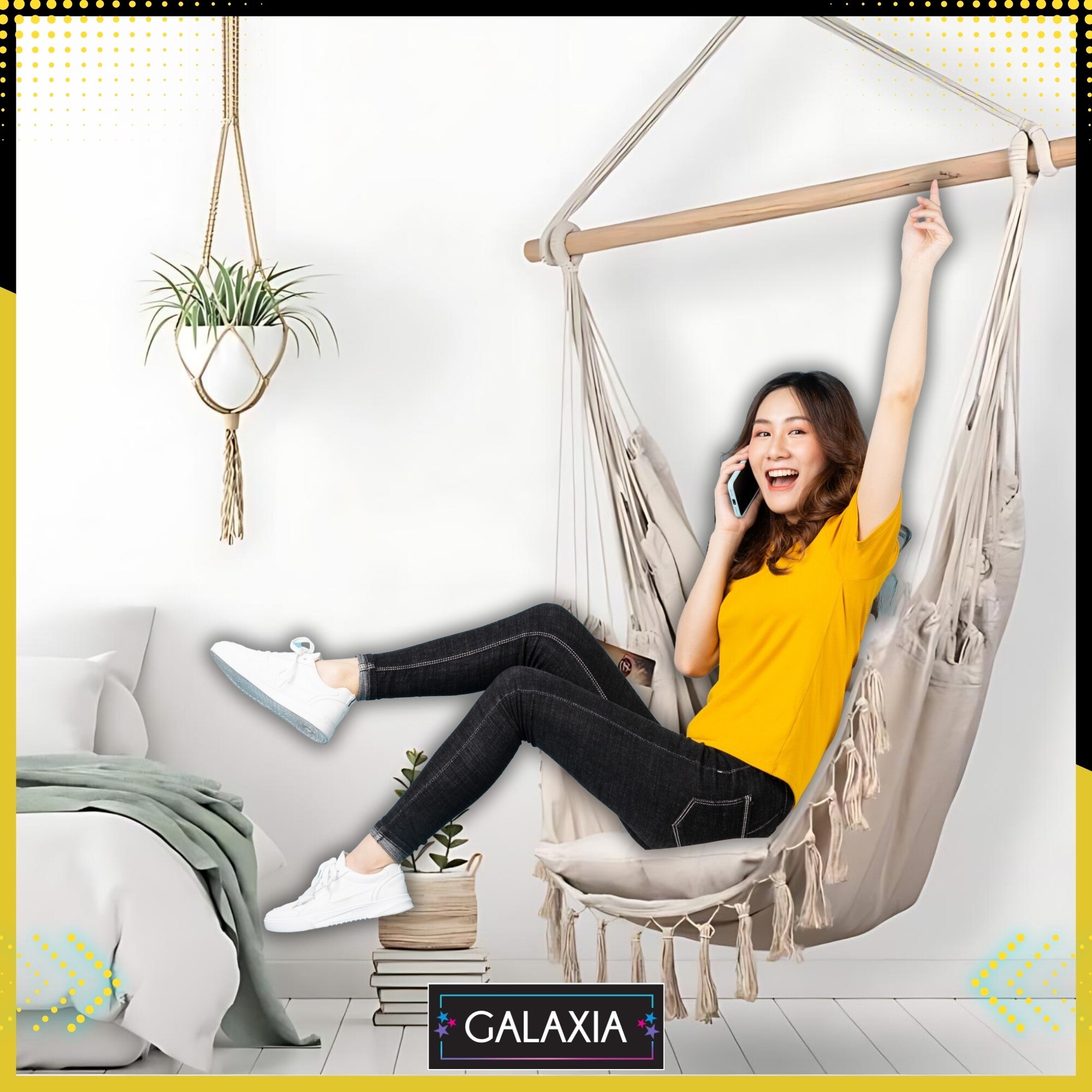 Hamac Brazilian GALAXIA® tip Scaun Suspendat XXL pentru Curte sau ...