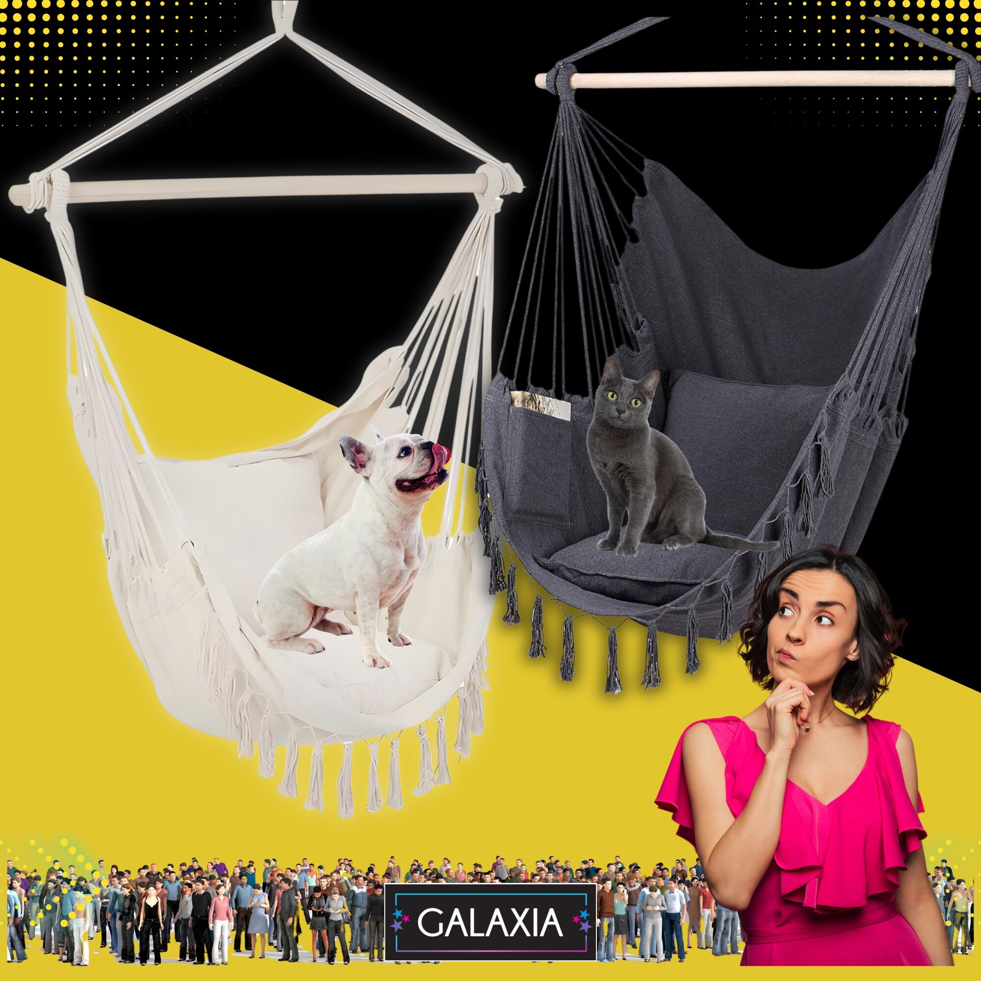 Hamac Brazilian GALAXIA® tip Scaun Suspendat XXL pentru Curte sau ...