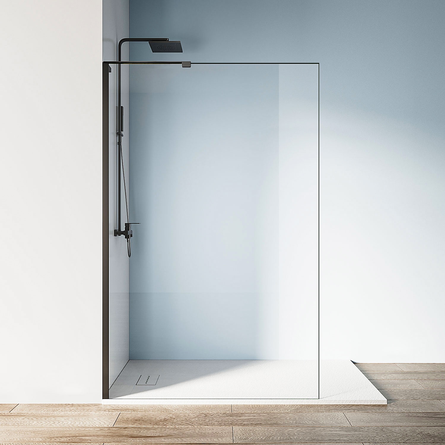 Paravan dus, Colt in forma de L, 120x200cm - eMAG.ro