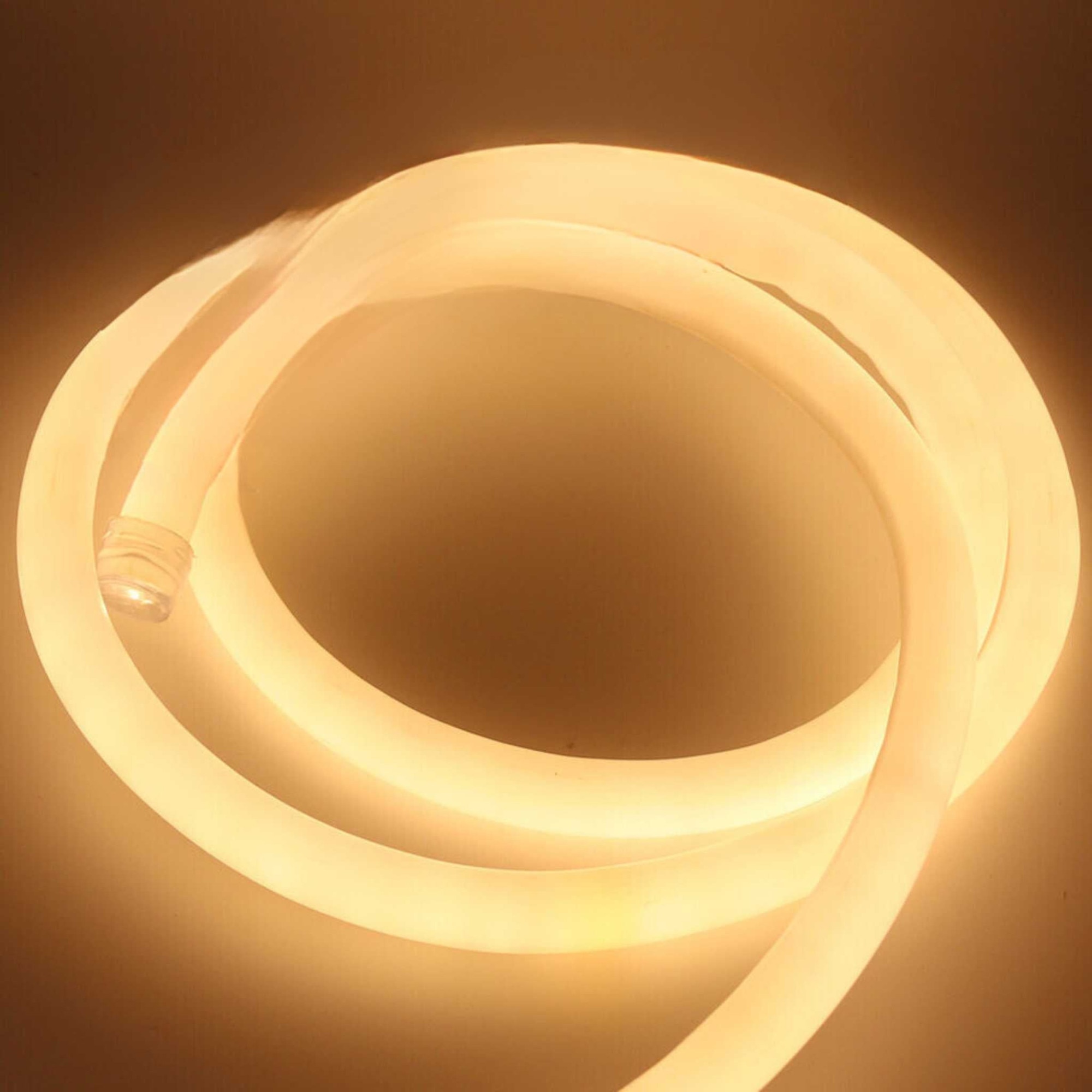 Furtun LED Neon Flex Rotund 220V, 8W/m, Lumina Alb Calda 2800K - eMAG.ro