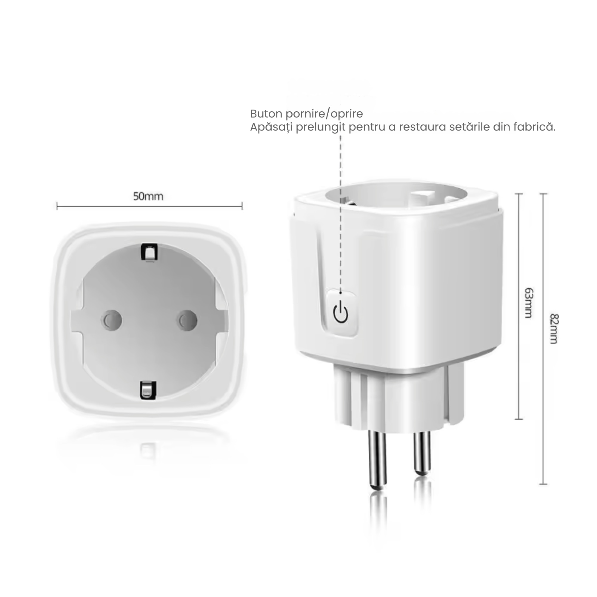 Priza inteligenta GAVIO® G20 WiFi, aplicatie mobila Tuya/SmartLife, 20A ...