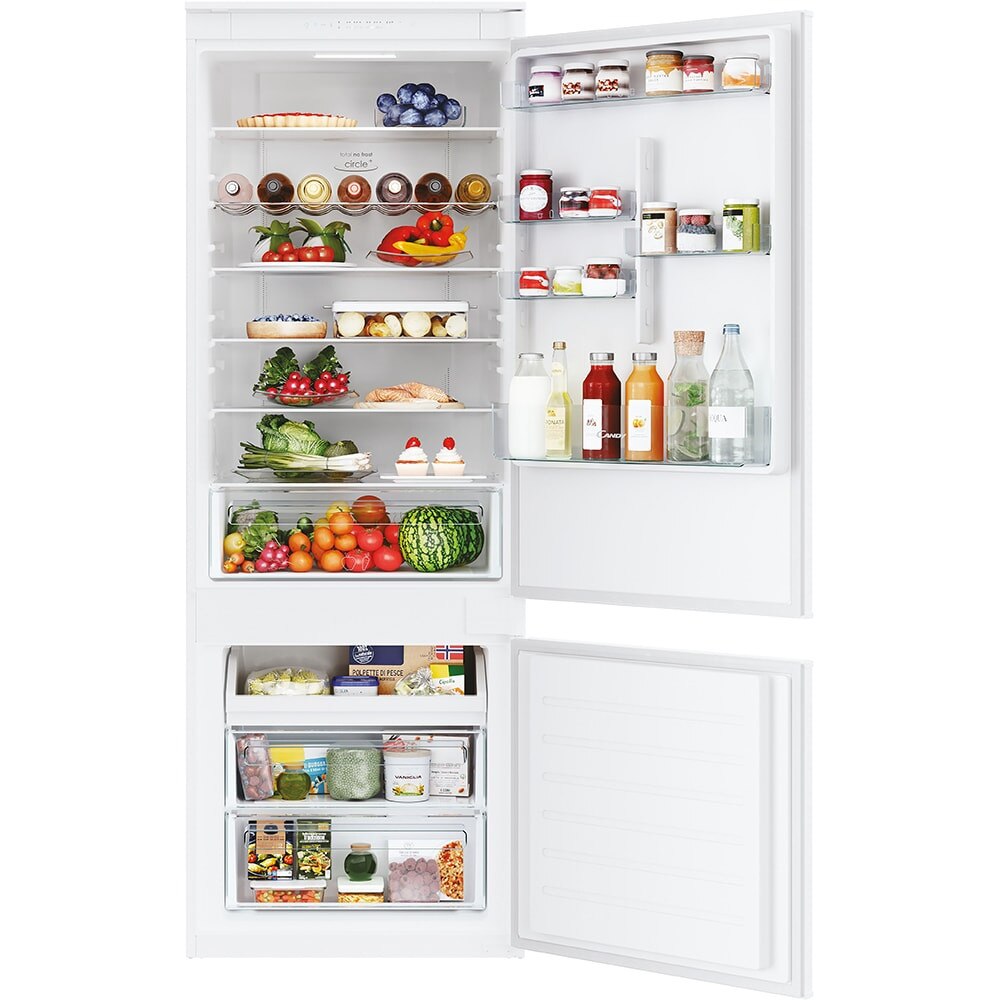 Хладилник за вграждане CANDY CBT7719EW, Total No Frost, 364 л, Бял ...