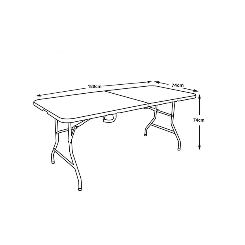 Masa de gradina, terasa si curte, dreptunghiulara, otel, 180x74x74 cm ...