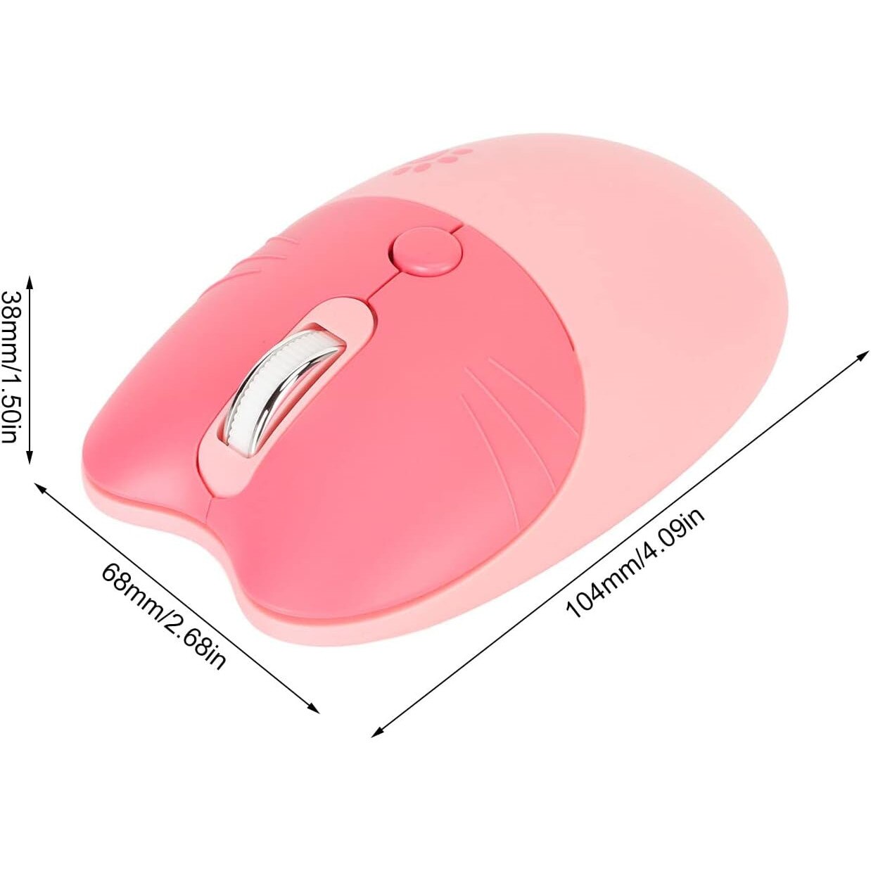 Mouse fara fir Cute Cat, silentios, ergonomic portabil cu mini receptor ...
