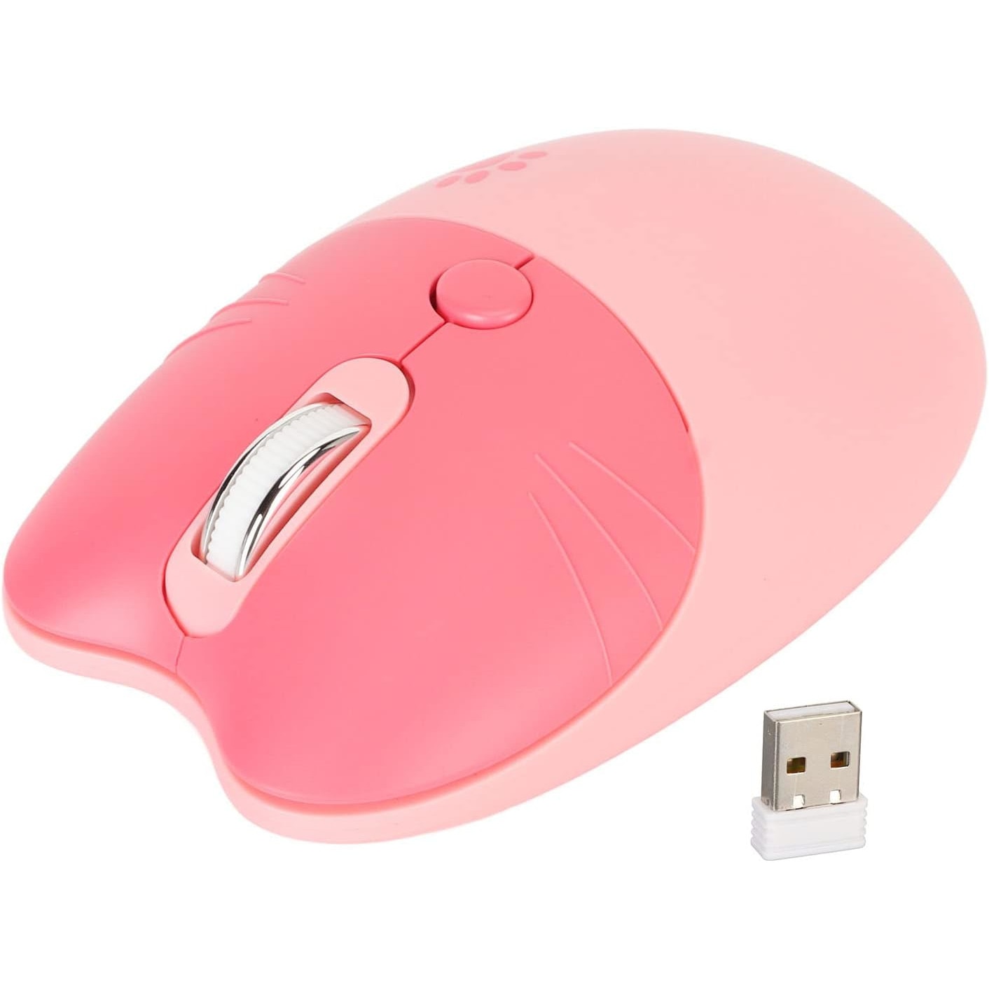 Mouse fara fir Cute Cat, silentios, ergonomic portabil cu mini receptor ...