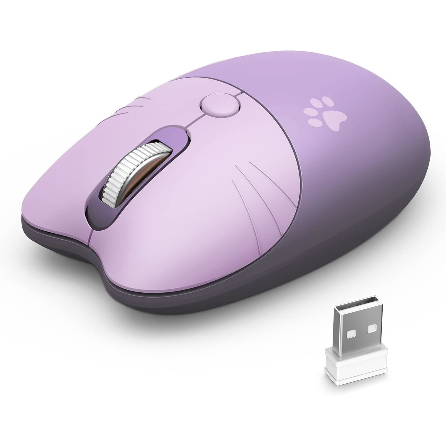 Mouse fara fir Cute Cat, silentios, ergonomic portabil cu mini receptor ...