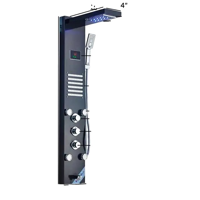Coloana de dus cu LED, efect ploaie si cascada, jeturi masaj, afisaj ...