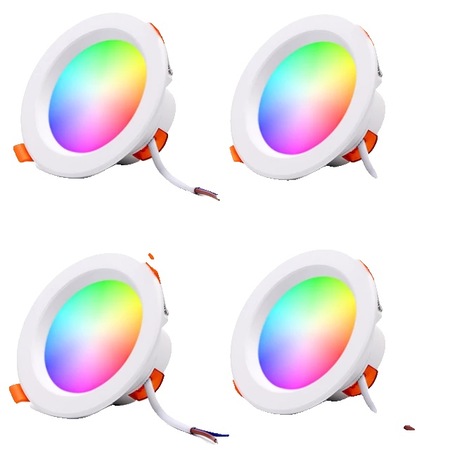 Set 4 Spoturi Inteligente, Control WiFi si Bluetooth, RGB, 9W, 7.5cm ...