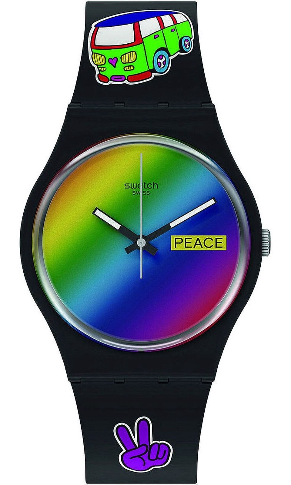 Ceas Swatch, Silicon, Mecanism Quartz, Negru, 3 ATM - eMAG.ro