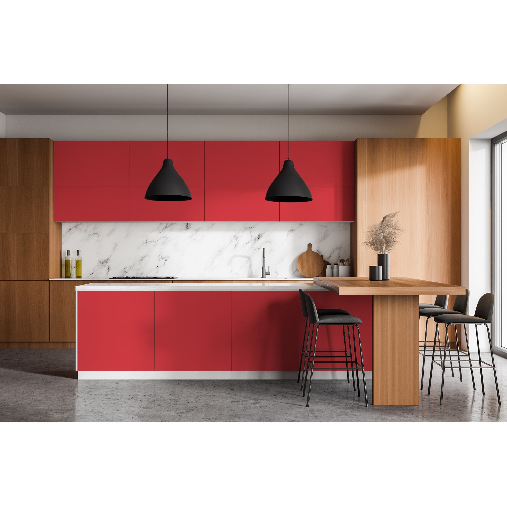 Folie de mobila autoadeziva, Wallfluent, Rosu cardinal, 100x50 cm ...