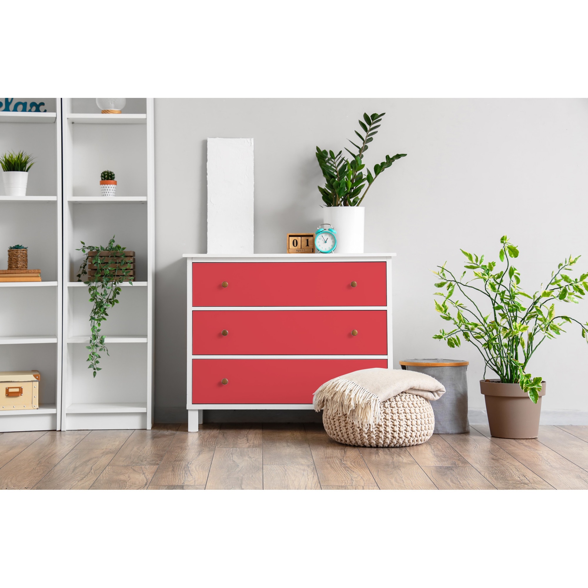 Folie de mobila autoadeziva, Wallfluent, Rosu cardinal, 100x50 cm ...