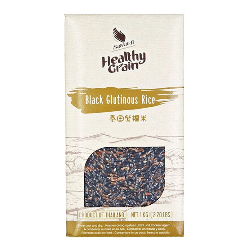 Orez negru glutinos, Healthy Grain, bob lung, 1KG, Sawat-D - eMAG.ro
