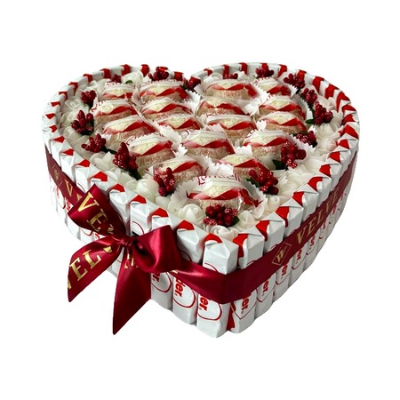 Cadou pentru femei in forma de inima cu 29 trandafiri de spuma, stamine ...