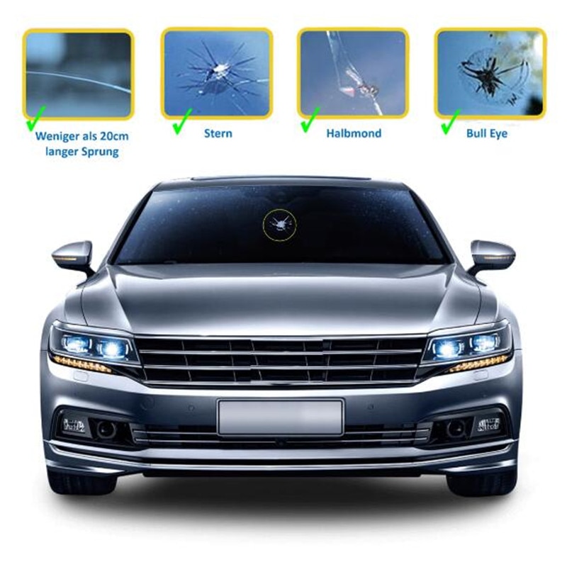 Kit profesional reparatie parbriz, ASKSA®, pentru geam auto, fisura ...