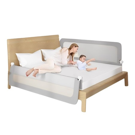 Pachet cu 2 Bariere protectie pat copii, Rabatabile, pat de 180x200 cm ...