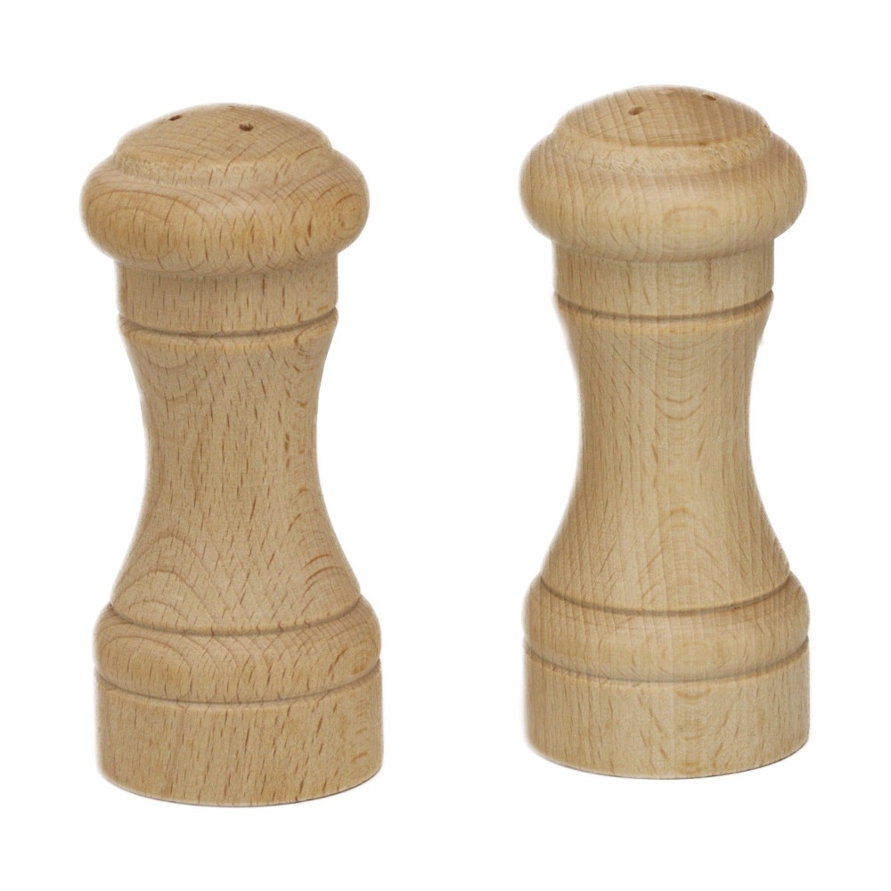 Set solnita sare si piper, lemn, 10 x 4 cm, OnemisFlot - eMAG.ro