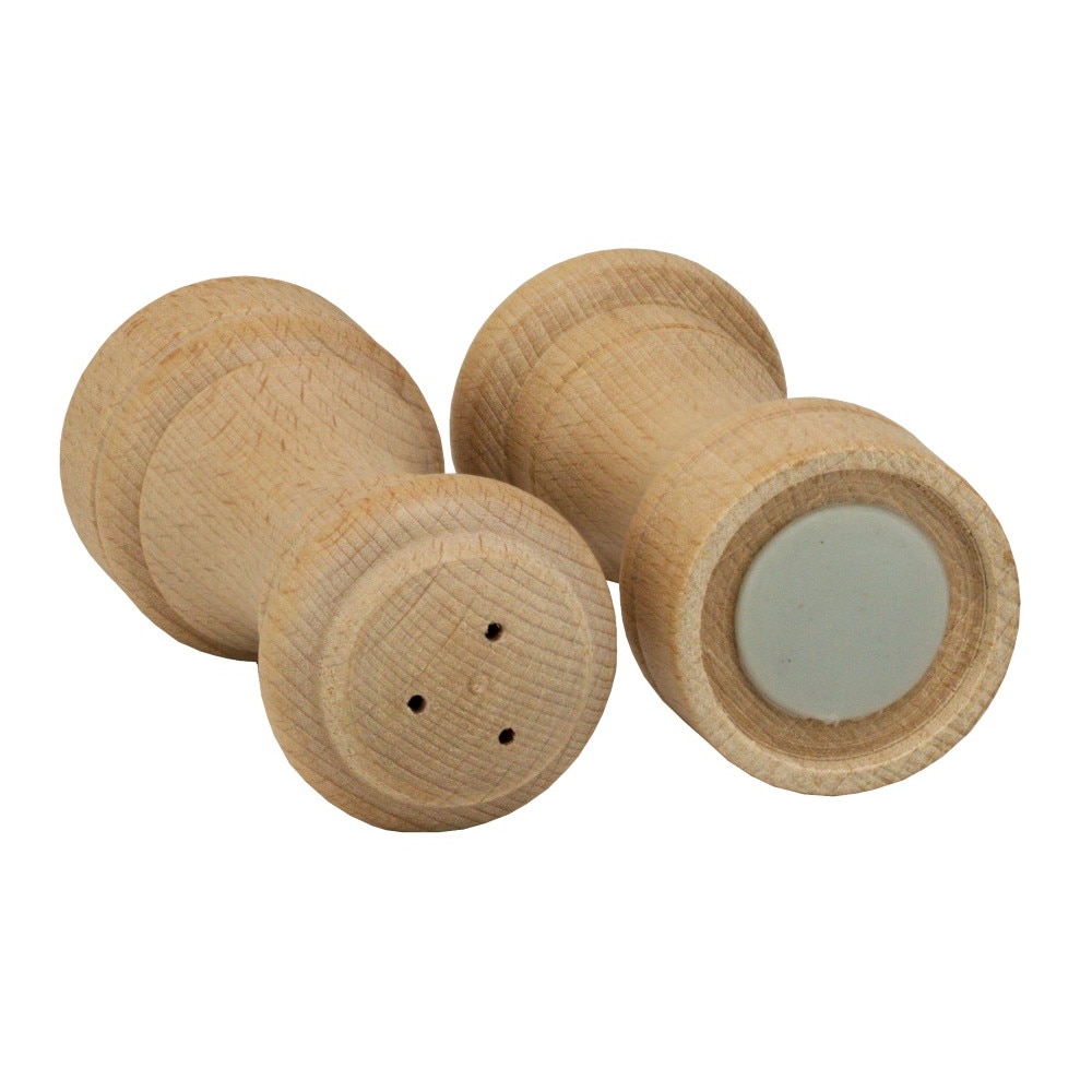 Set solnita sare si piper, lemn, 10 x 4 cm, OnemisFlot - eMAG.ro