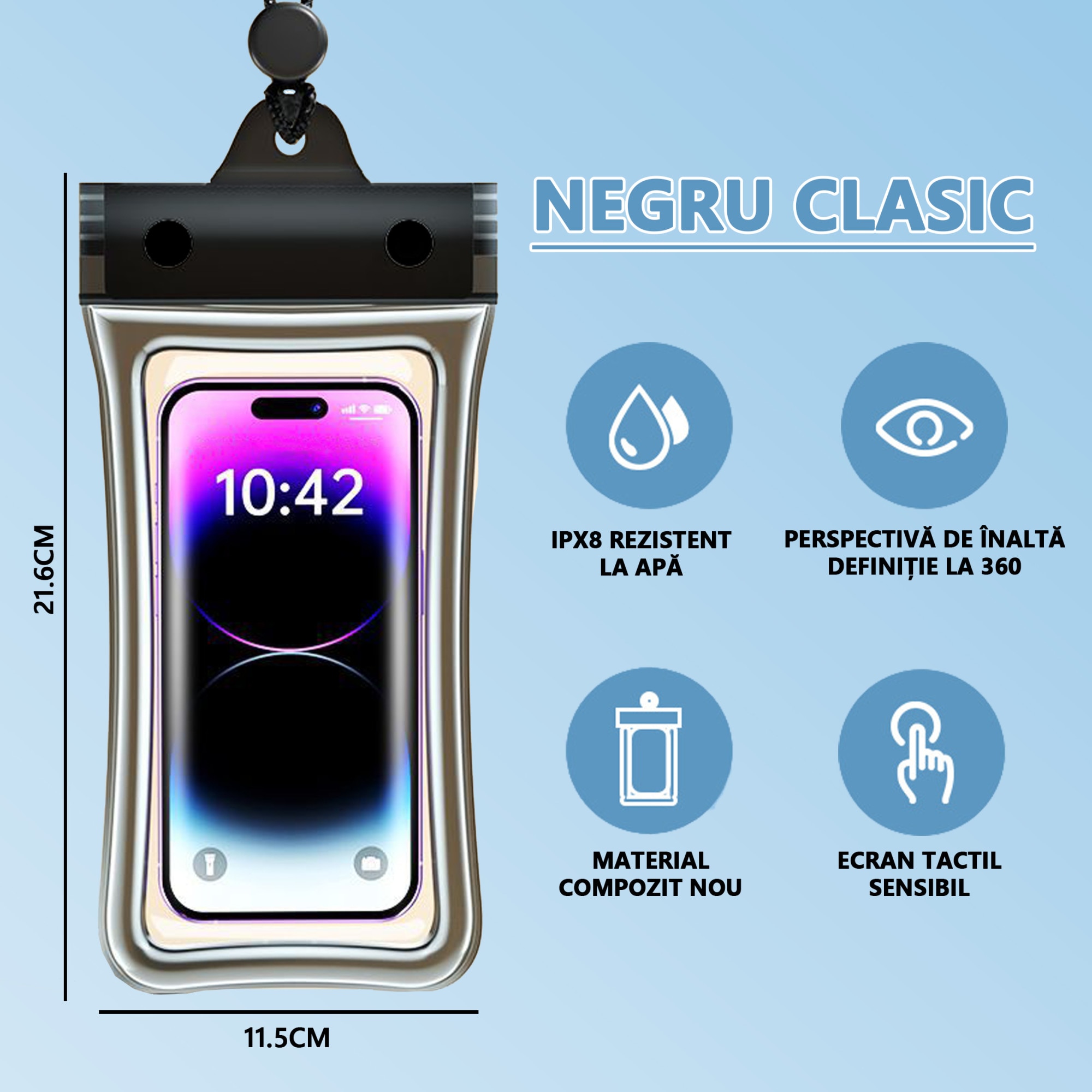 Set 2 Husa pentru Telefon, Silicon, Waterproof impermeabila Snowproof ...