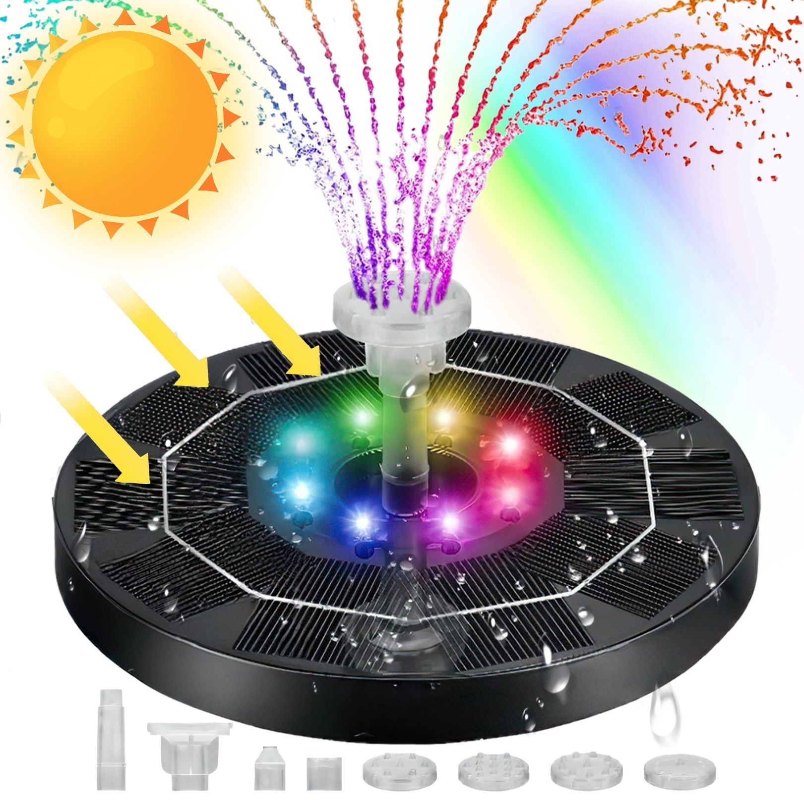 Fantana arteziana pentru gradina, Excitat®, incarcare solara, Iluminare ...