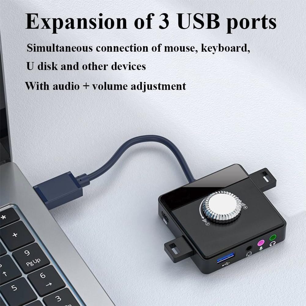 Placa de sunet externa transmisie live, JENUOS®, Plug and play, 6 in 1 ...