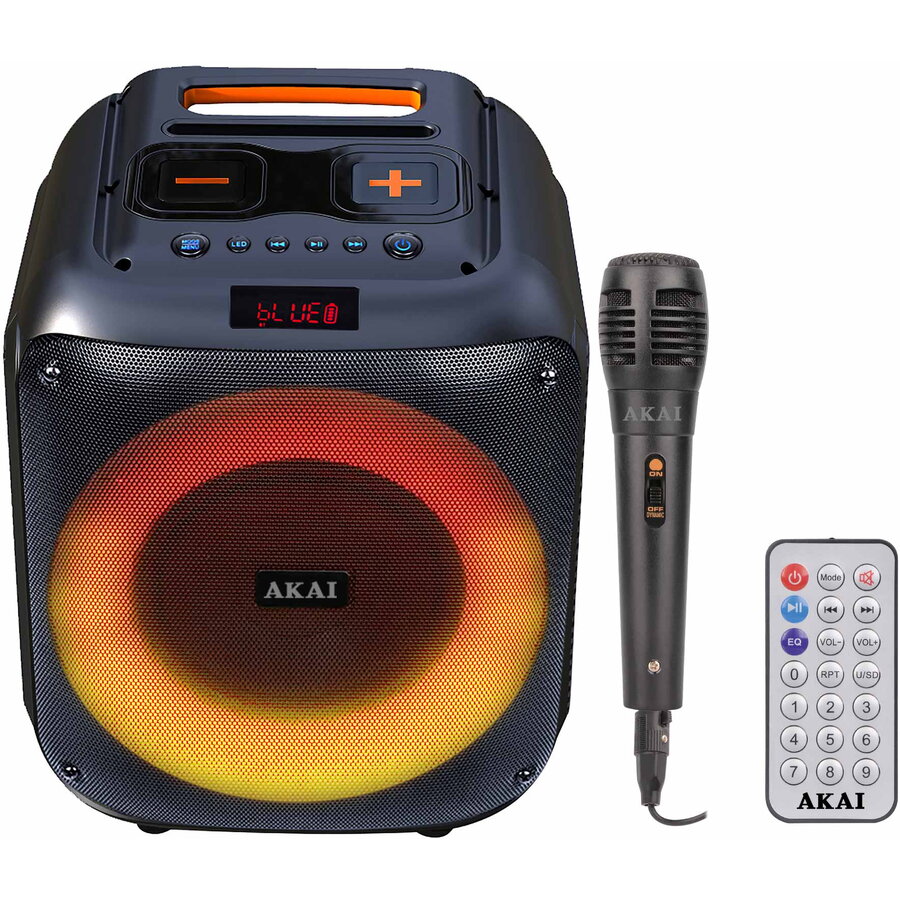 Boxa Portabila Akai ABTS-V30, 40W, Bluetooth, Lumini RGB, Negru - eMAG.ro