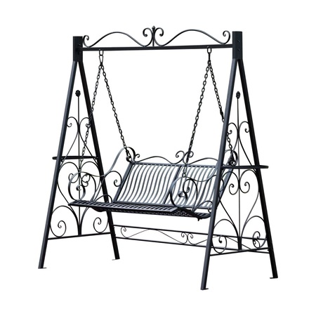 Balansoar de gradina, metal, 190x99x208 cm, Negru - eMAG.ro