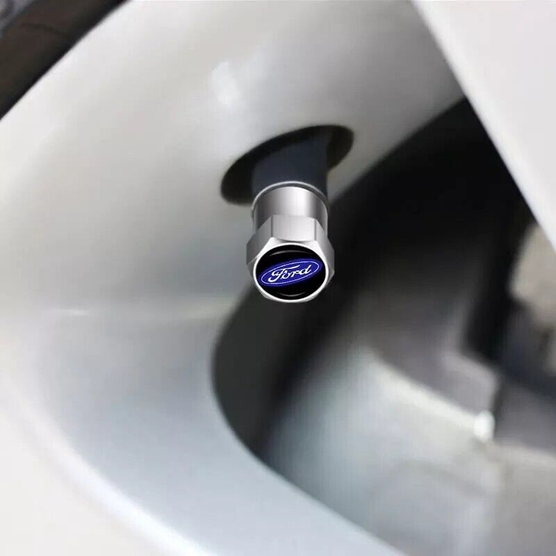 Set 4 capacele pentru ventil auto din aluminiu, Hexagon, Ford, Negru ...